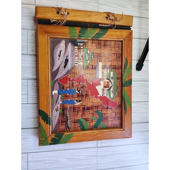 Art | Antique Hand Painted Wood Photo Album 13 X9 Map Of Japan Inlaid ...